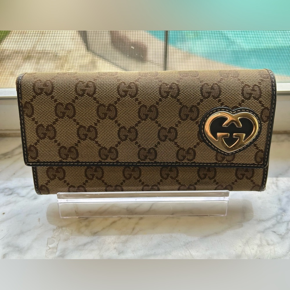 Gucci Long Wallet W/Gg Heart Logo - Gem
